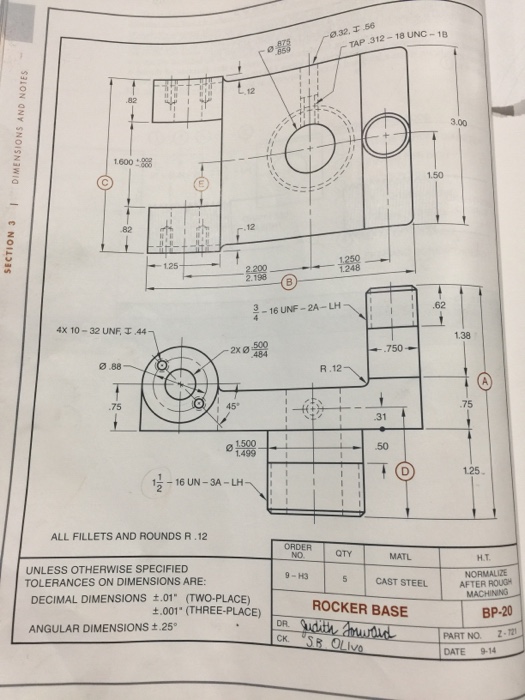 ALL FILLETS AND ROUNDS R 12 UNLESS OTHERWISE | Chegg.com