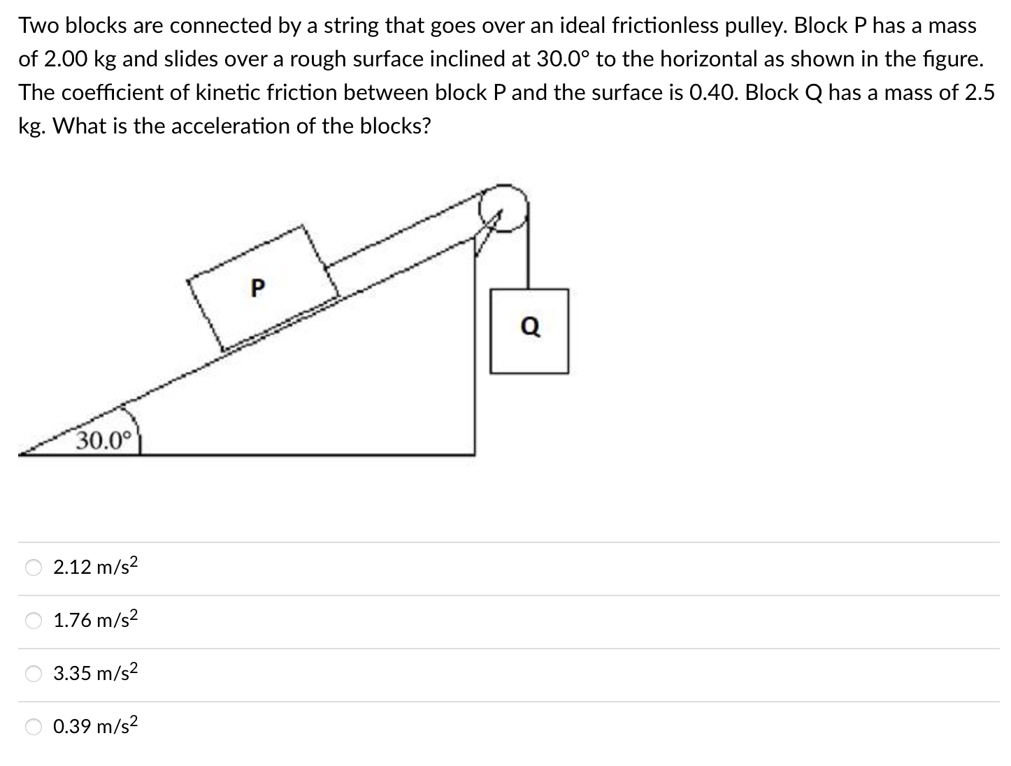 Solved Two blocks are connected by a string that goes over | Chegg.com