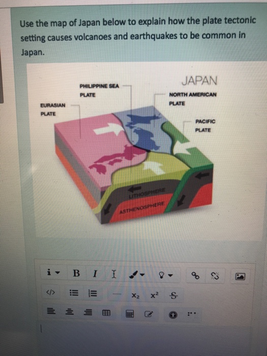 Solved Use the map of Japan below to explain how the plate | Chegg.com