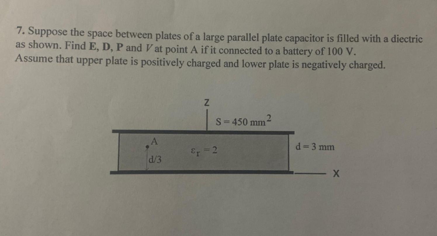 Solved 7. Suppose the space between plates of a large | Chegg.com