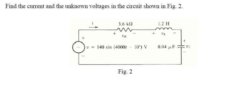 Solved Find the current and the unknown voltages in the | Chegg.com