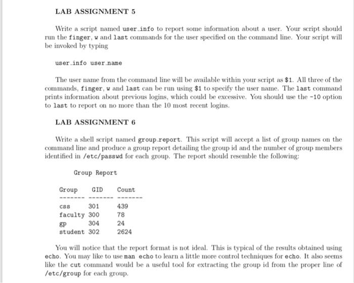 Solved Lab Assignment 5 Write A Script Named User Info To