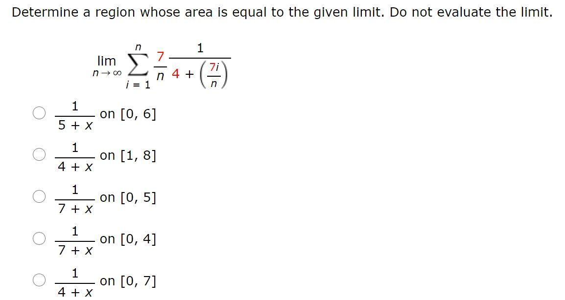 Solved Determine a region whose area is equal to the given | Chegg.com Solved Determine a region whose area is equal to the given | Chegg.com