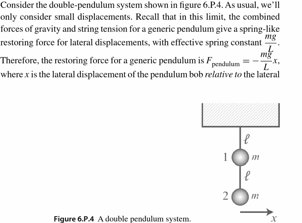 Solved Consider the double-pendulum system shown in figure | Chegg.com