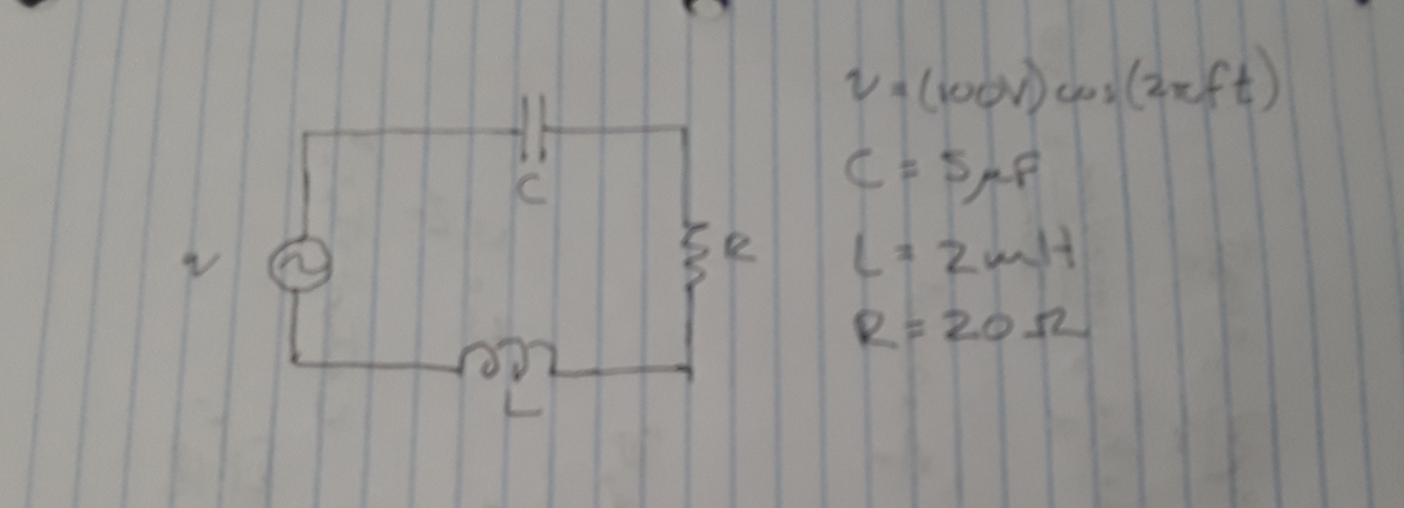 Solved 1.an LRC series circuit has a voltage supply, | Chegg.com