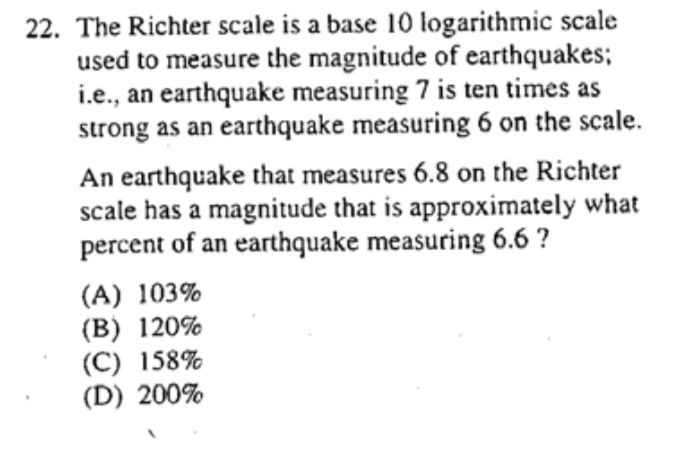 Solved 22. The Richter scale is a base 10 logarithmic scale | Chegg.com