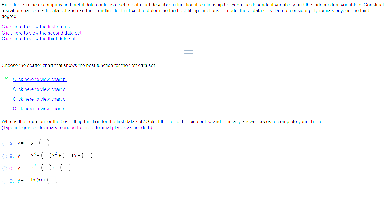 Each table in the accompanying LineFit data contains | Chegg.com