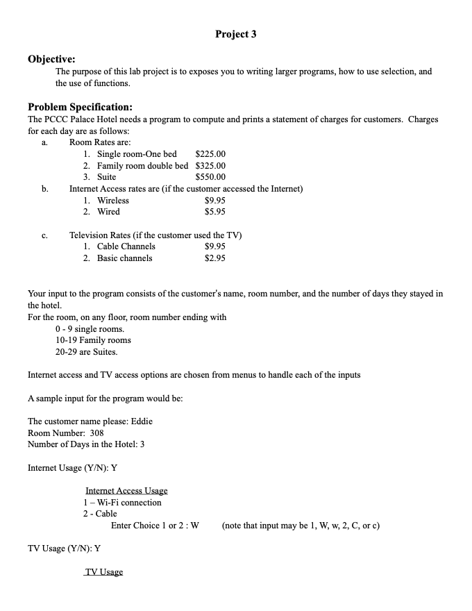 Solved Objective: The purpose of this lab project is to | Chegg.com