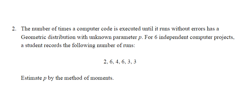 Solved 2. The number of times a computer code is executed | Chegg.com
