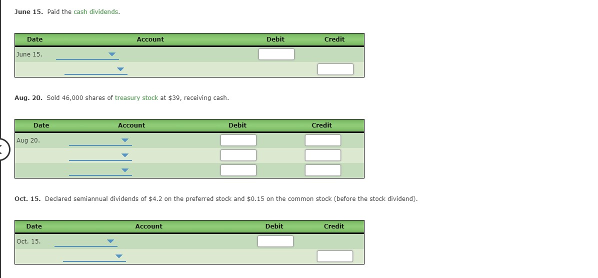 Solved Journalize the transactions. If no entry is required, | Chegg.com