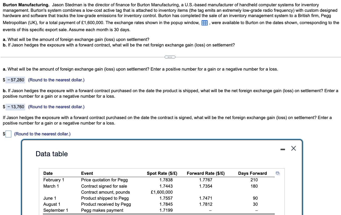 Burton Manufacturing. Jason Stedman is the director | Chegg.com