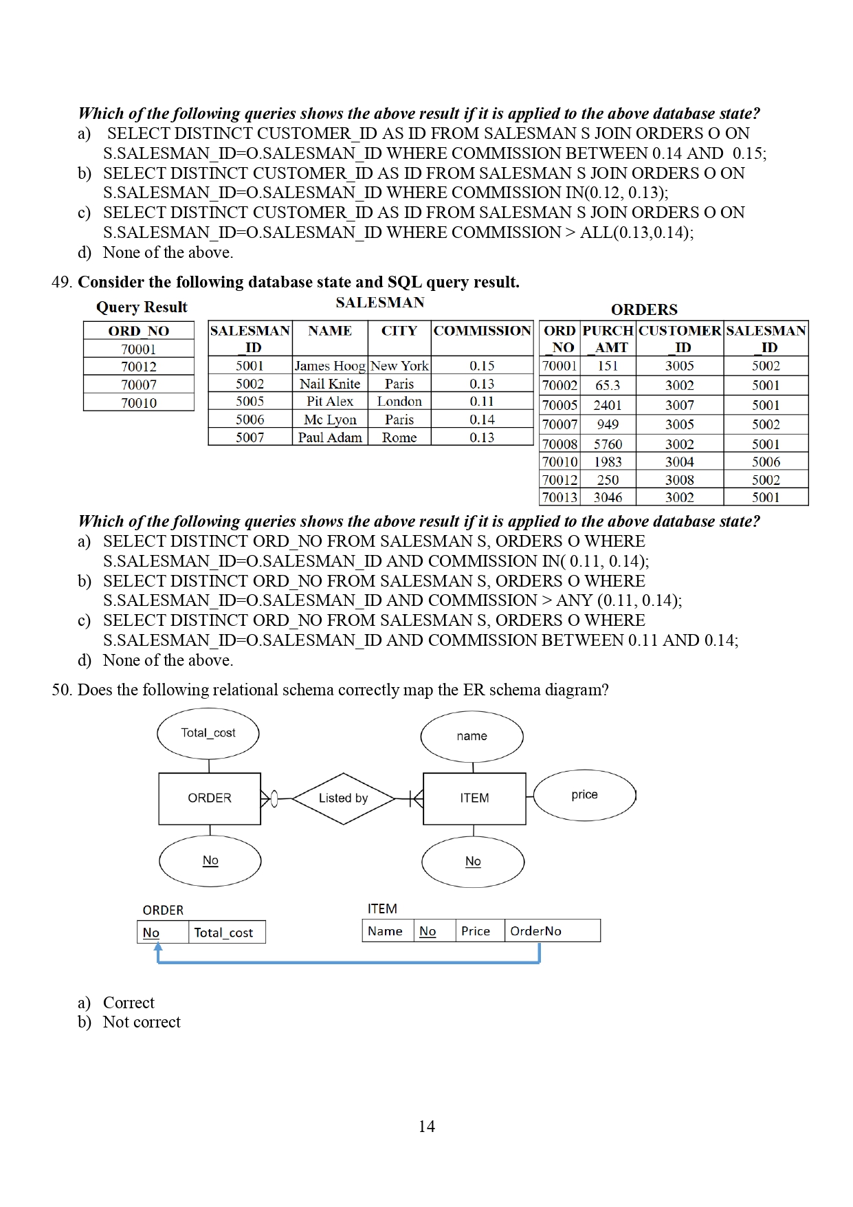 Solved Which of the following queries shows the above result | Chegg.com