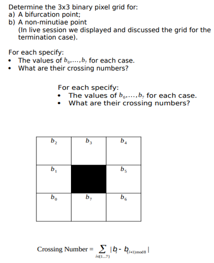 Determine the 3x3 binary pixel grid for a) A | Chegg.com