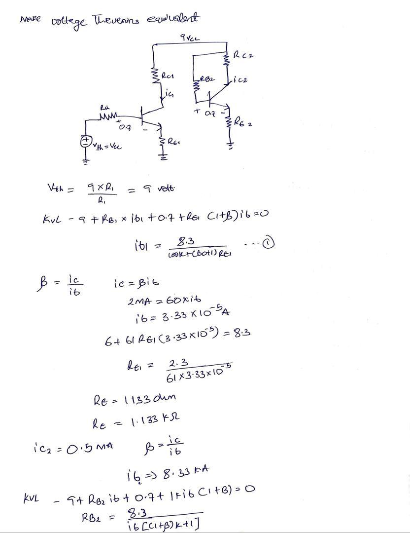 Solved + Vcc. RBI 180kn RC 32.7872 RB2 RC2 12 K22 Cci HH YT | Chegg.com