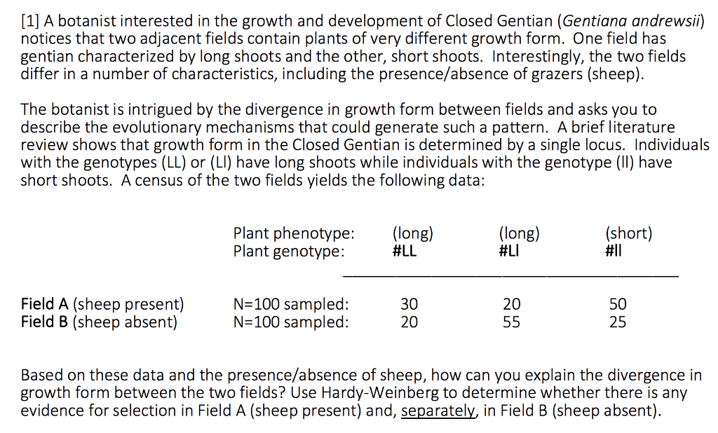 Solved [1] A botanist interested in the growth and | Chegg.com