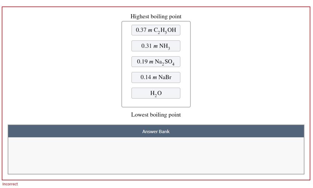 Solved Arrange the boiling points of the aqueous solutions, | Chegg.com