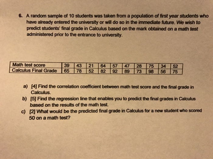 Solved A random sample of 10 students was taken from a | Chegg.com