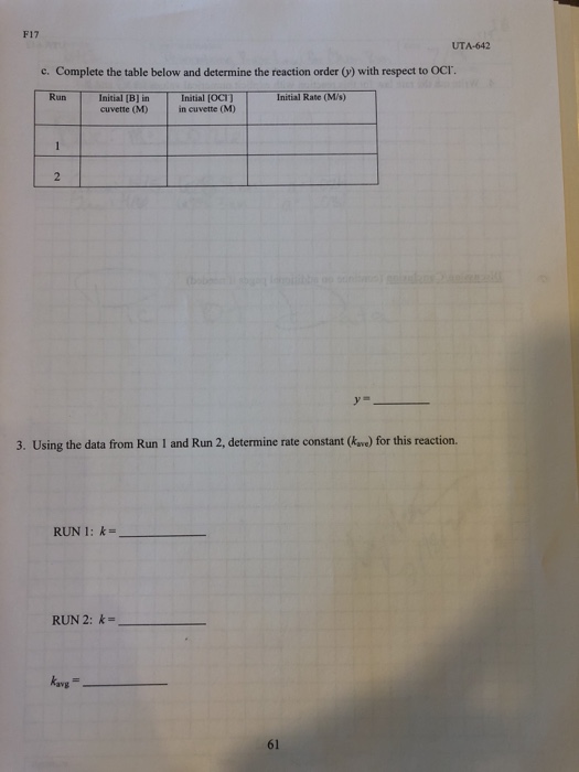 FI7 LAB REPORT EXPERIMENT UTA-642 -S I. Preparation | Chegg.com