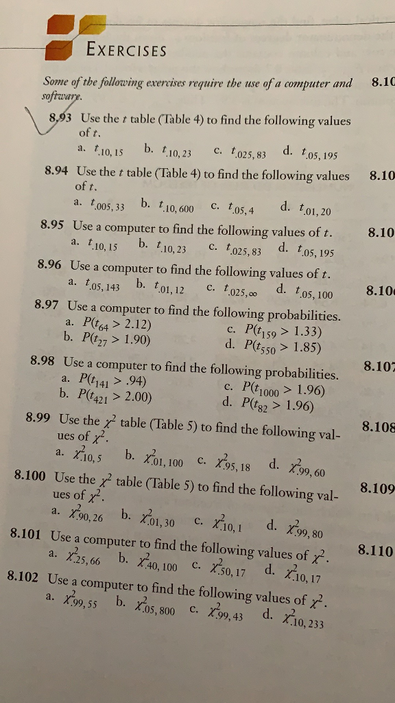 Solved EXERCISES Some of the following exercises require the | Chegg.com