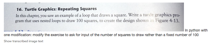 Solved 16. Turtle Graphics: Repeating Squares In this | Chegg.com