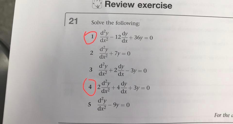 Solved Review exercise 21 Solve the following: dx2 dx dx2 0 | Chegg.com