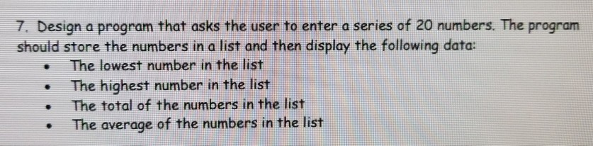 Solved 7. Design a program that asks the user to enter a | Chegg.com