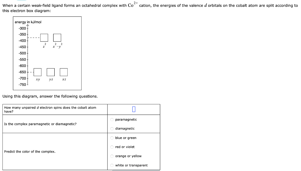 Solved 24 When a certain weak-field ligand forms an | Chegg.com