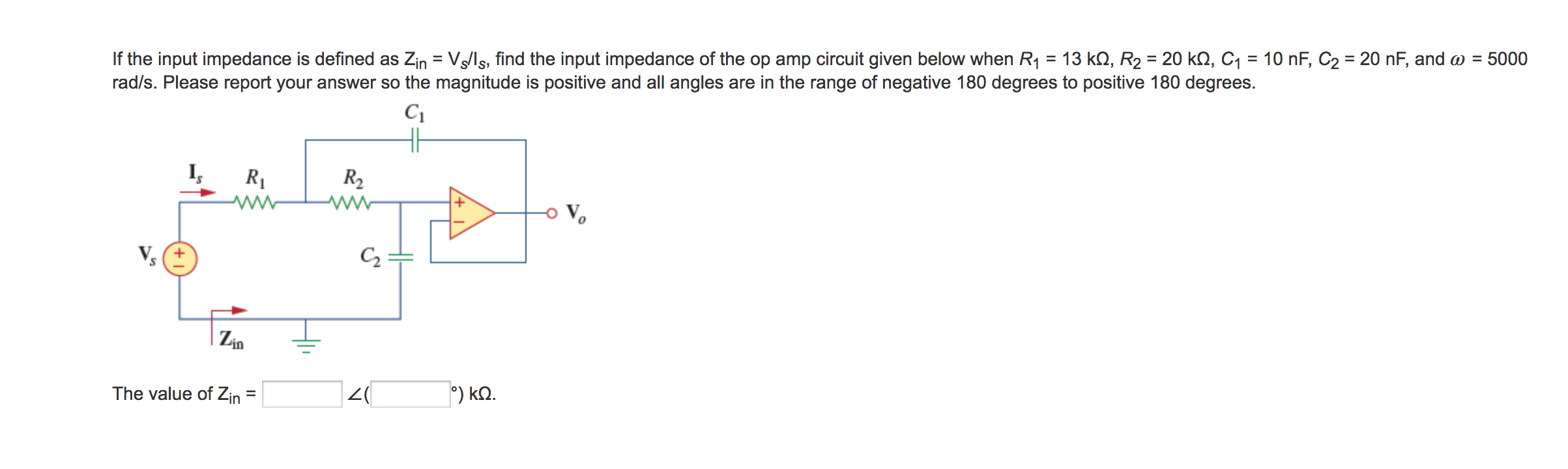 Solved If the input impedance is defined as Zin = Vds, find | Chegg.com