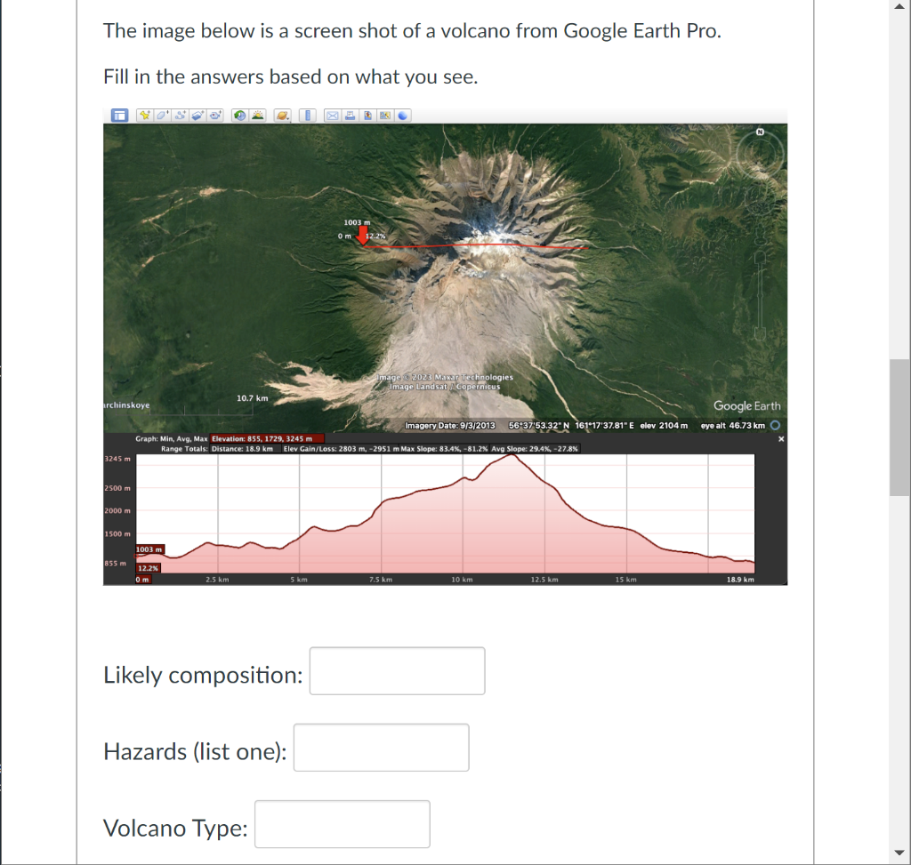 Solved The image below is a screen shot of a volcano from | Chegg.com