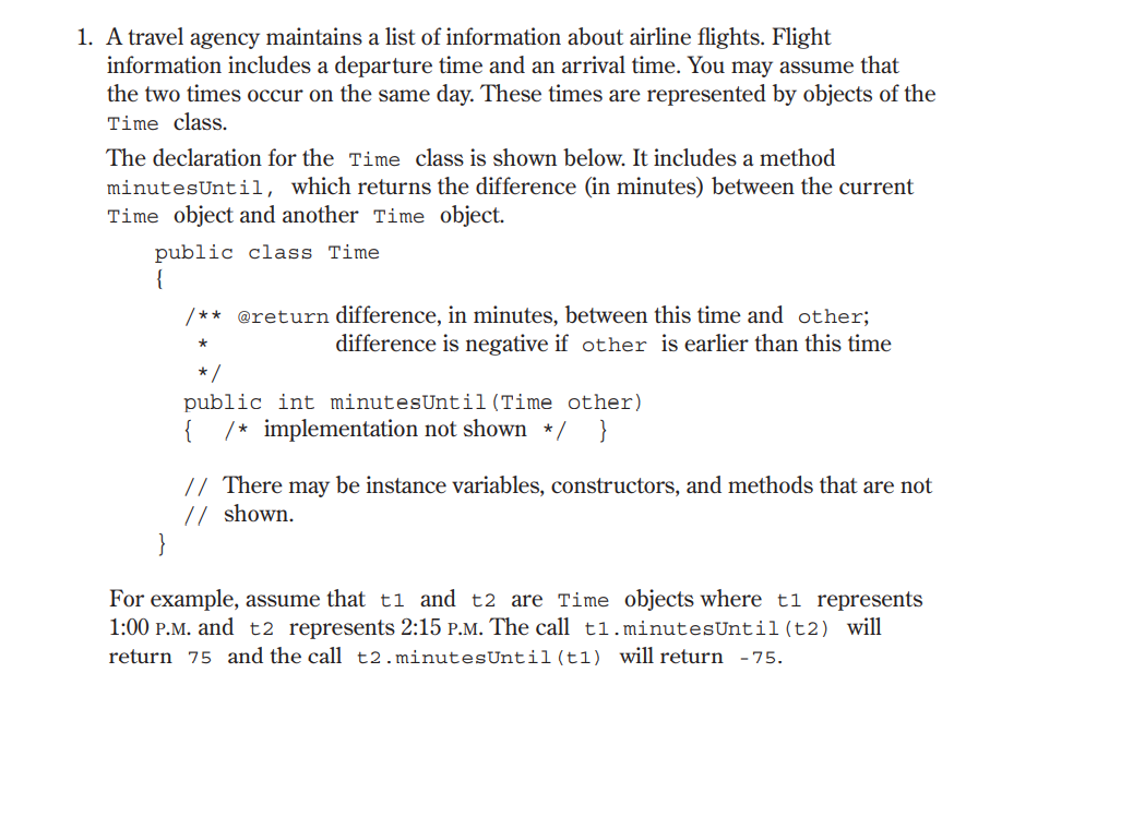 Solved The declaration for the Flight class is shown | Chegg.com