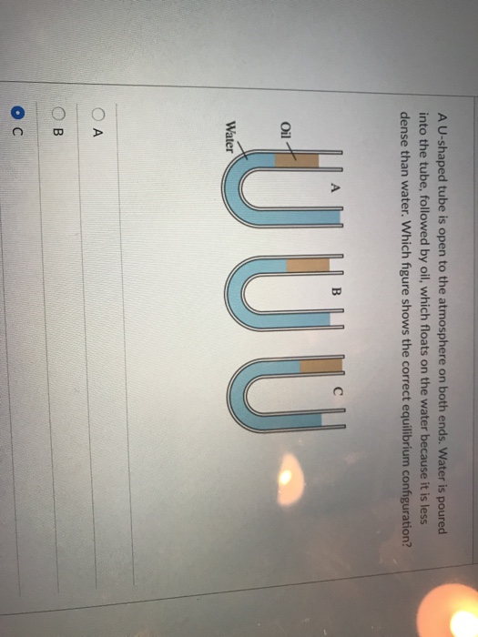 Solved A U-shaped tube is open to the atmosphere on both | Chegg.com