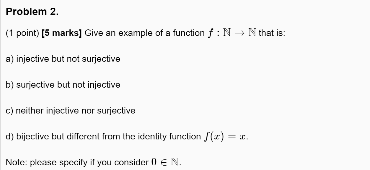 Solved Problem 2. (1 point) [5 marks] Give an example of a | Chegg.com