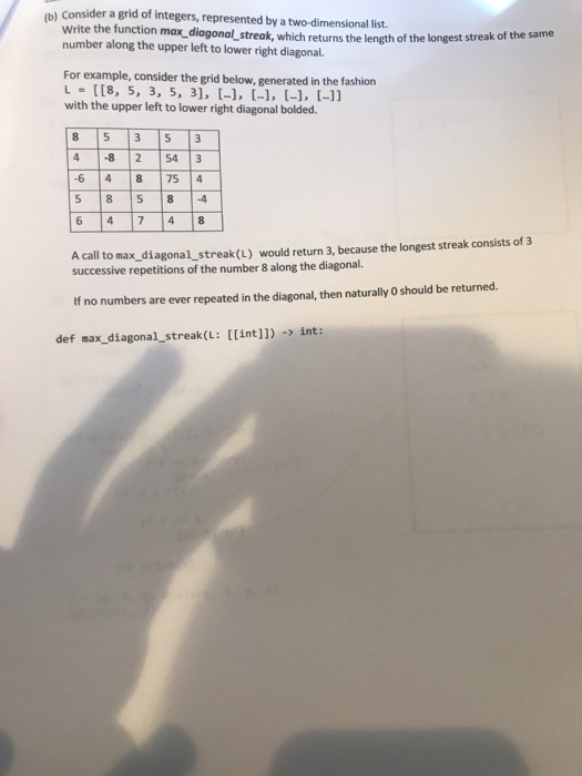 Solved b) Consider a grid of integers, represented by a | Chegg.com