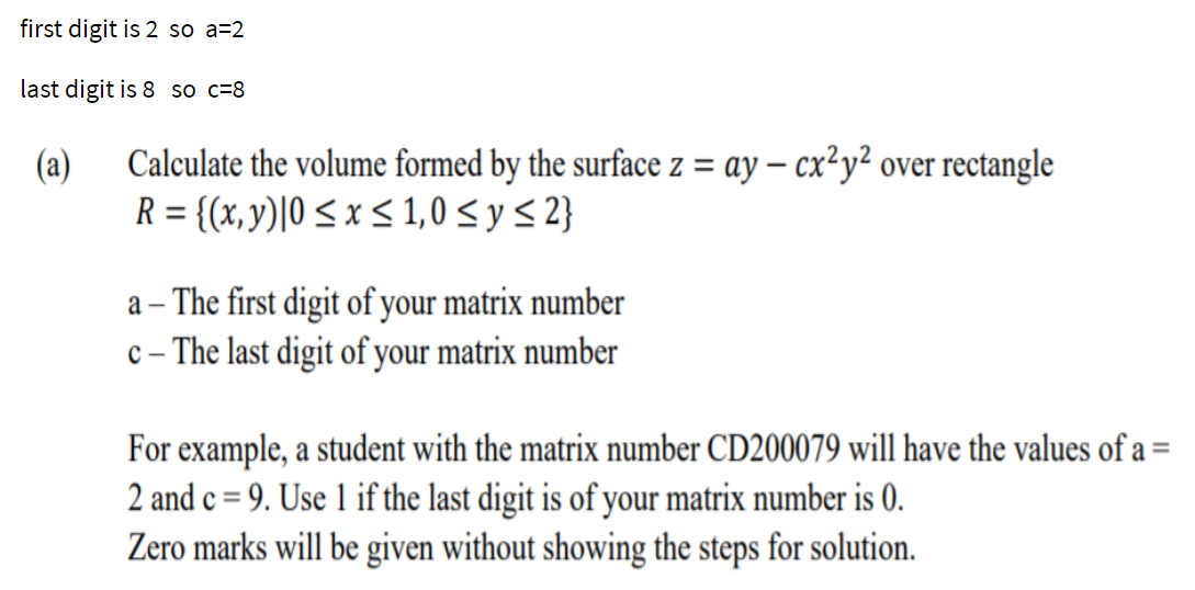 Solved first digit is 2 so a=2 last digit is 8 so c=8 (a) = | Chegg.com