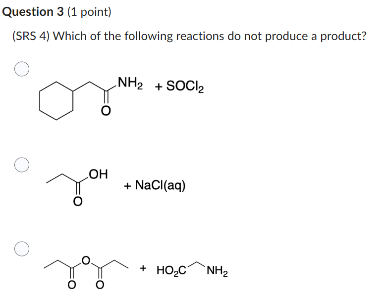 Question 3 (1 ﻿point) (SRS 4) ﻿Which of the following | Chegg.com