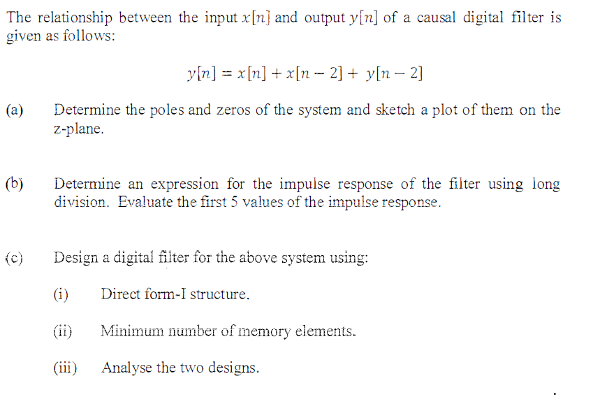 Solved The relationship between the input x[n] and output | Chegg.com