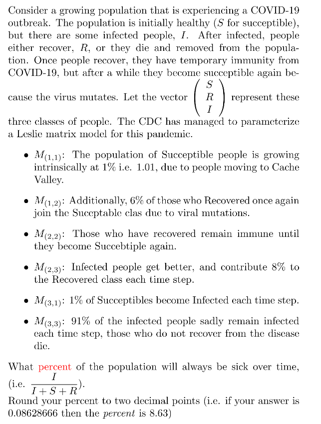 Solved by an EXPERT S ﻿for succeptibleR, or ﻿they die and removed from | Chegg.com