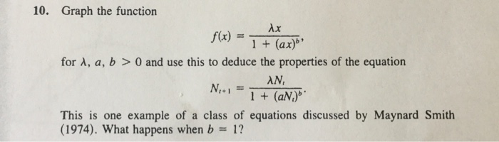 Solved 10. Graph the function Ax f(x) = )(ax for λ, a, b > 0 | Chegg.com