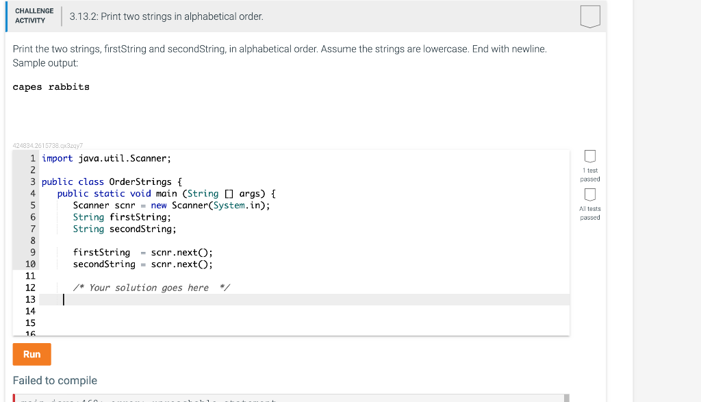 Solved Print The Two Strings FirstString And SecondString Chegg