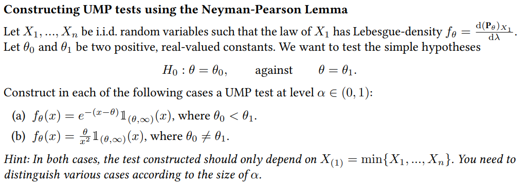 Solved Constructing Ump Tests Using The Neyman Pearson Lemma