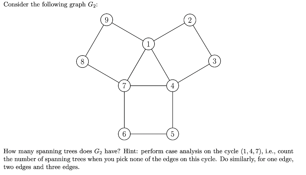 Solved Consider the following graph G2: 8 6 5 How many | Chegg.com