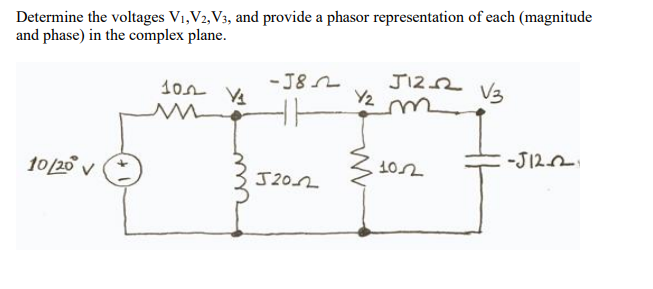 Solved Determine the voltages V1,V2, V3, and provide a | Chegg.com