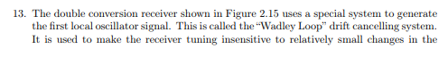 Solved 13. The double conversion receiver shown in Figure | Chegg.com