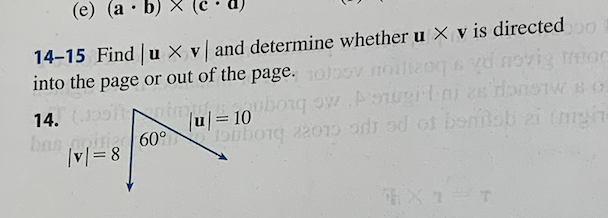 Solved 14-15 Find ∣u×v∣ and determine whether u×v is | Chegg.com