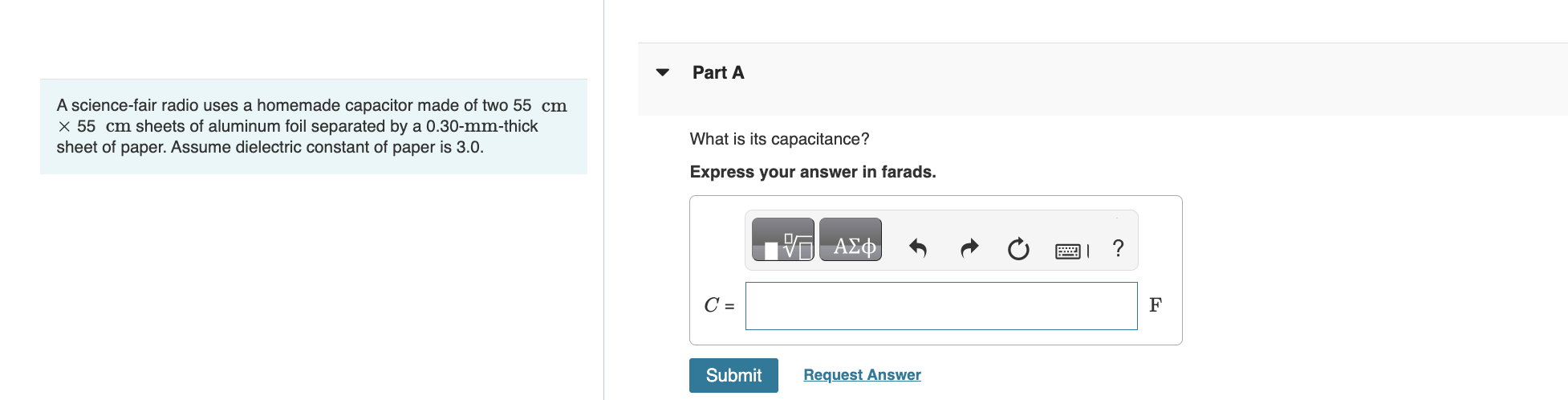 Solved Initially, the switch in the figure is open and the | Chegg.com