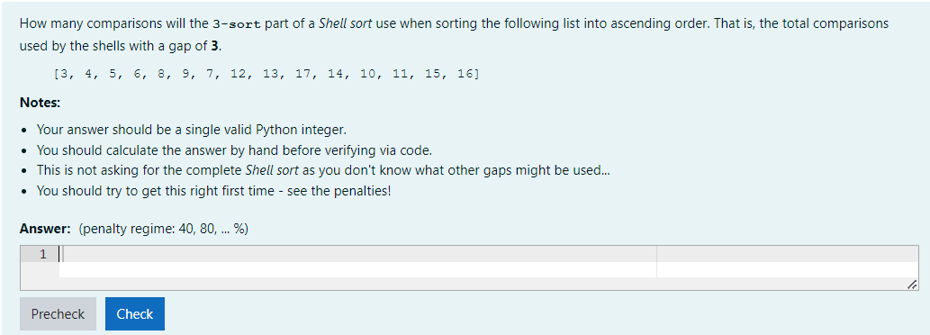 Solved How many comparisons will the 3-sort part of a Shell | Chegg.com