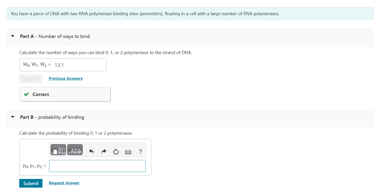 Solved Calculate the number of ways you can bind 0,1 , or 2 | Chegg.com