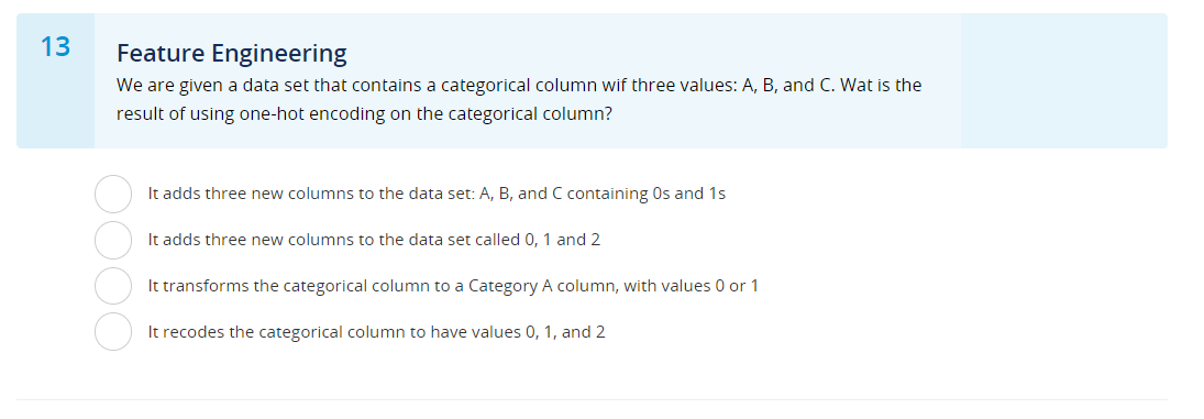 Solved 13 Feature Engineering We are given a data set that | Chegg.com