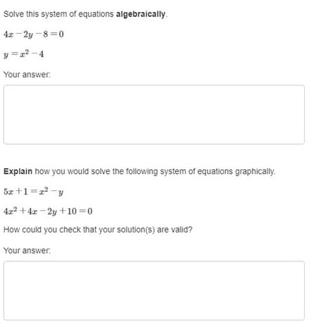 Solved Solve this system of equations algebraically | Chegg.com