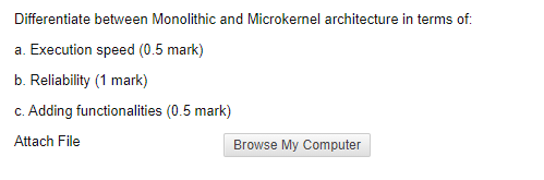 Solved Differentiate between Monolithic and Microkernel | Chegg.com